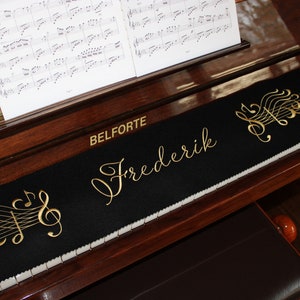 Customizable Piano Runner With Embroidered Musical Staff – Name or Text ...