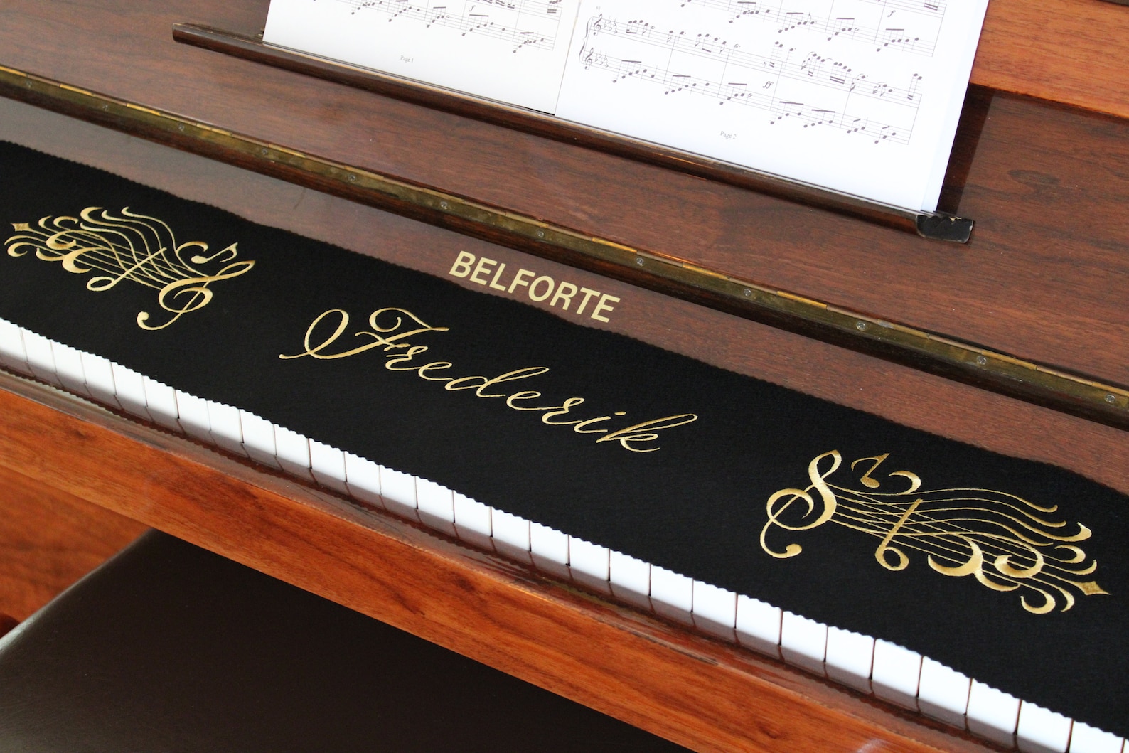 Customizable Piano Runner With Embroidered Musical Staff – Name or Text ...