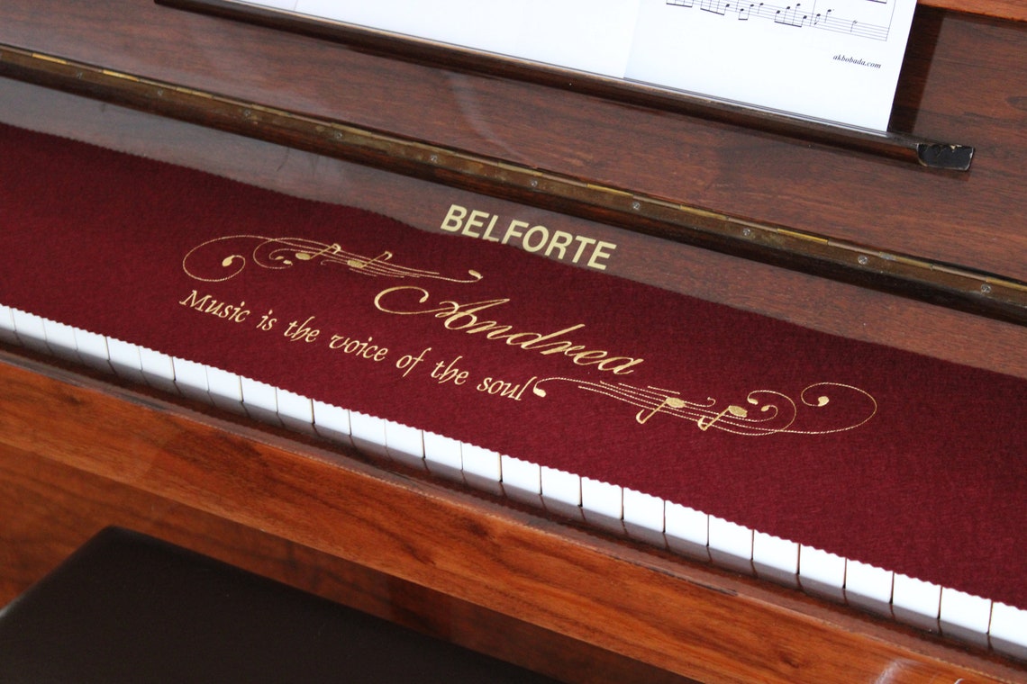 Personalized Piano Key Cover Runner – 100% Wool – With Name & Music ...