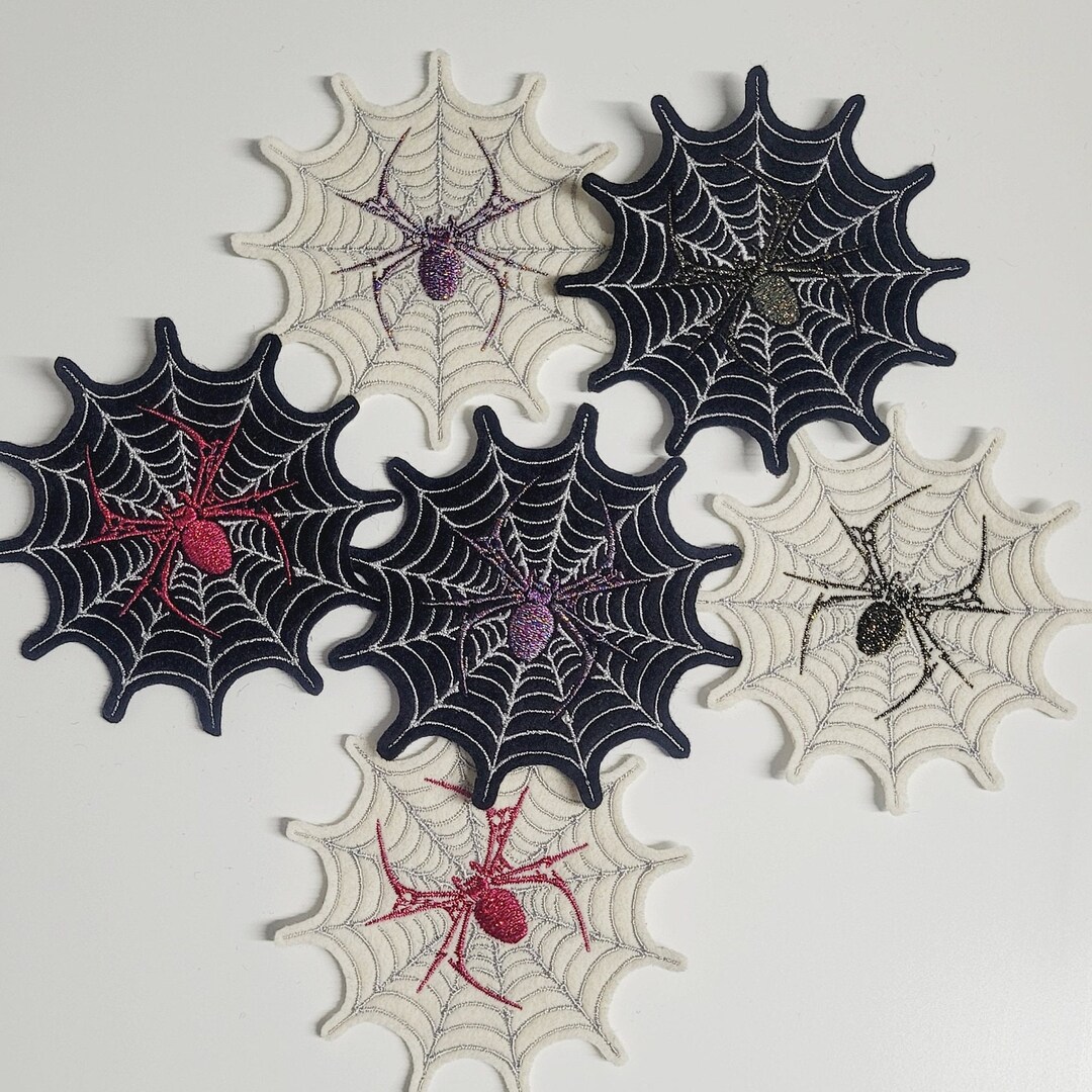 Spider in the Spider Web Patch. Embroidery on 100% Wool Felt ...