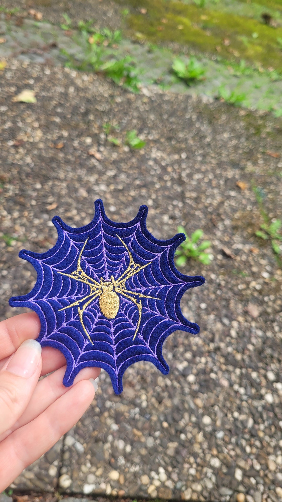 Spider in the Spider Web Patch. Embroidery on 100% Wool Felt ...