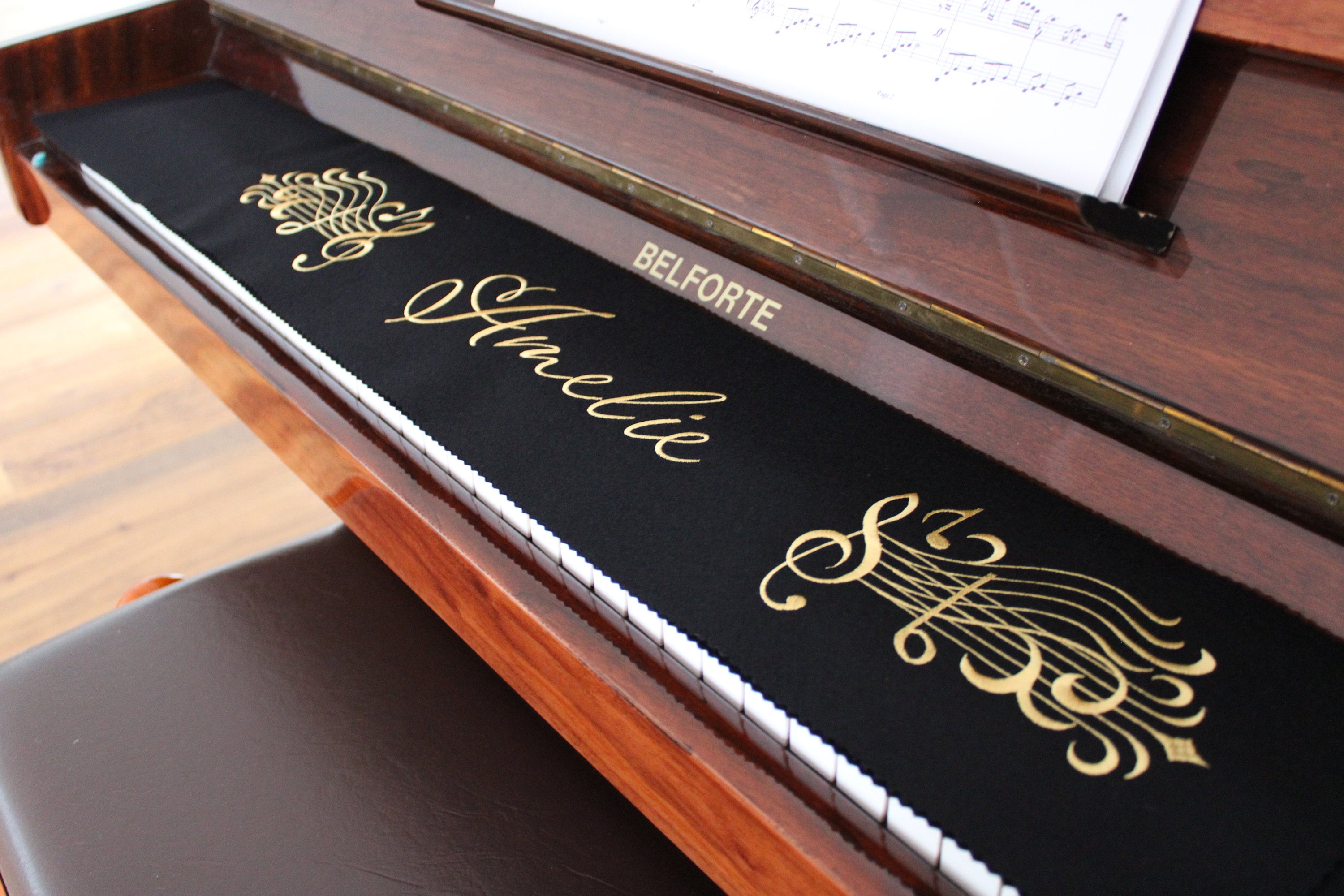 Customizable Piano Runner With Embroidered Musical Staff – Name or Text ...