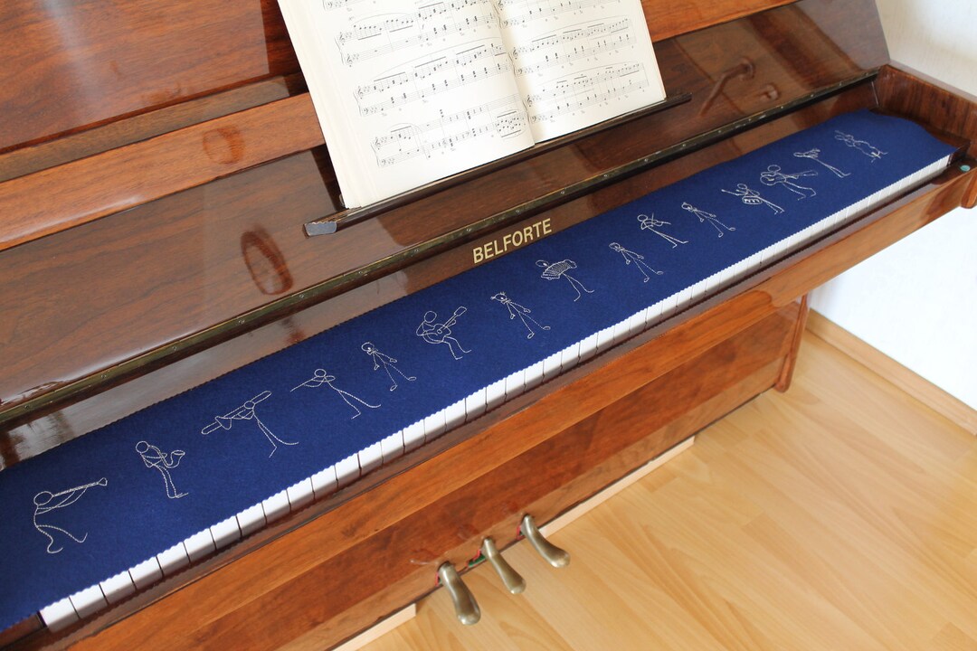 Keyboard Runner Made of Virgin Wool With Music Orchestra Embroidery ...