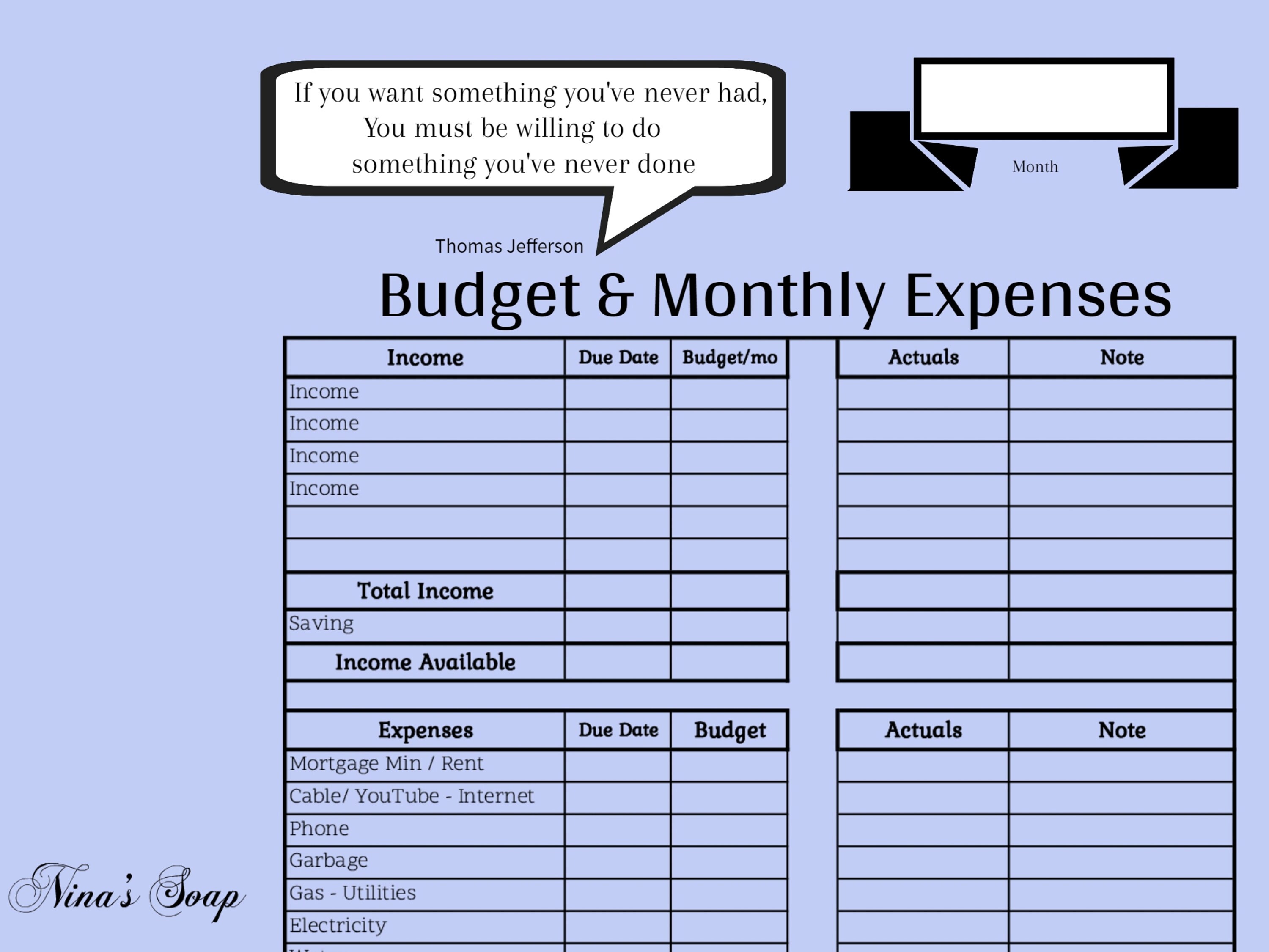 Budget and Monthly Expense Tracker - BO2D22 - Etsy