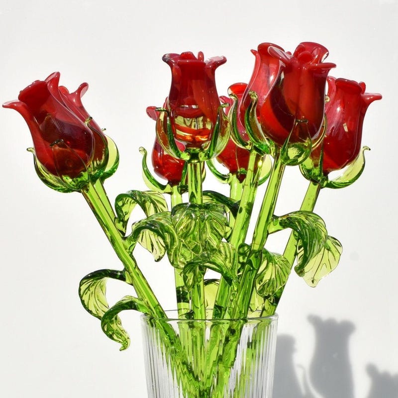 Stained Glass Roses Vase - Etsy