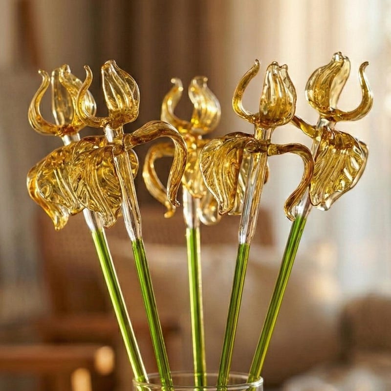 Long Stem Flowers Glass - Etsy