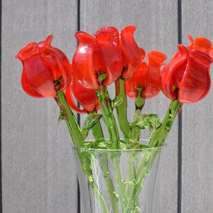 Glass Red Rose Flower. Excellent Addition to Your Glass Collection ...