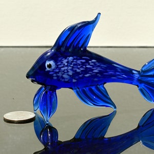 Cobalt Blue Colored Glass Fish. Detailed Figurine With a Lot of ...