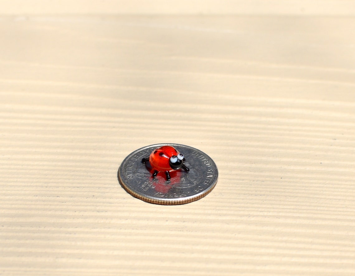 Worlds Smallest Glass Ladybug Whimsical Lamp Work Miniature - Etsy
