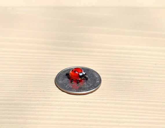 Worlds Smallest Glass Ladybug Whimsical Lamp Work Miniature - Etsy