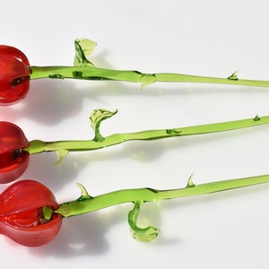 Glass Red Rose Flower. Excellent Addition to Your Glass Collection ...