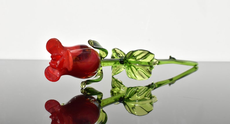 Beautiful Red Glass Rose Flower. Excellent Addition to Your - Etsy