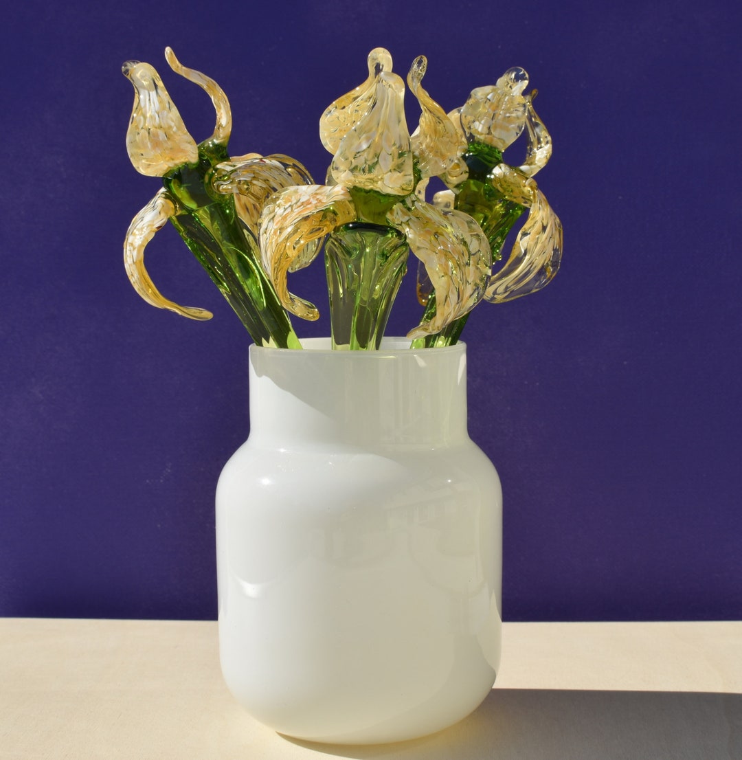 Beautiful Pastel Colors Glass Iris Flower. Excellent Addition to Your ...