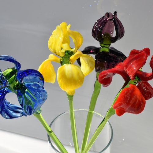 Glass Red Rose Flower. Excellent Addition to Your Glass - Etsy