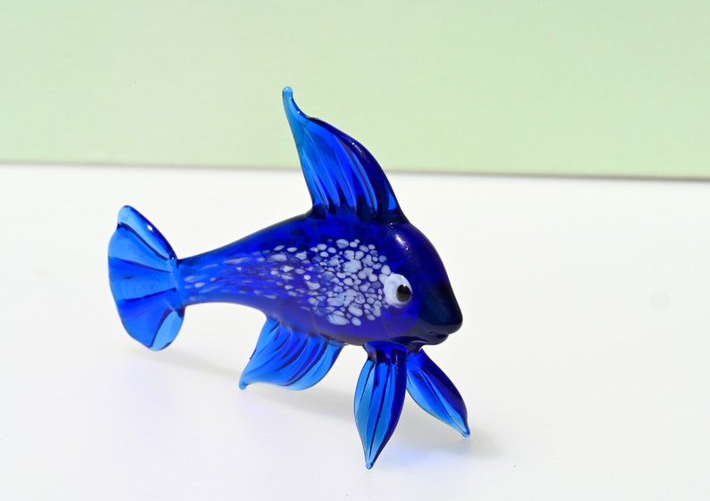 Cobalt Blue Colored Glass Fish. Detailed Figurine With a Lot of ...