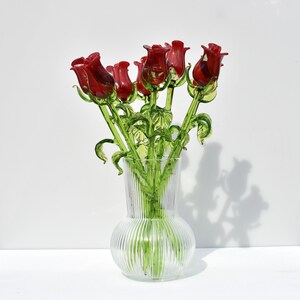 Beautiful Red Glass Rose Flower. Excellent Addition to Your Glass ...