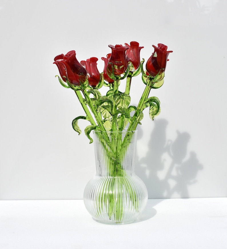 Beautiful Red Glass Rose Flower. Excellent Addition to Your - Etsy