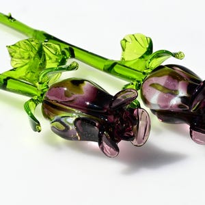 Gorgeous Rare Purple-transparent Color Glass Long-stem Rose Flower ...