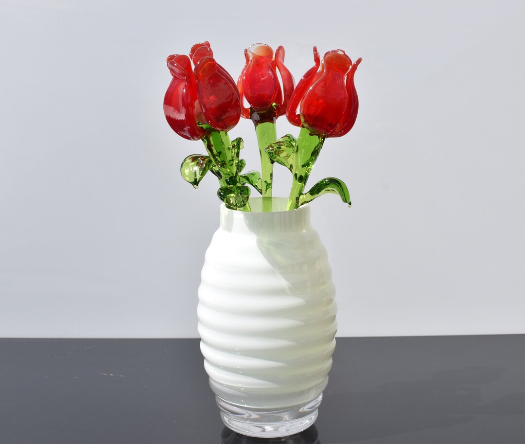 Beautiful Glass Red Flower. Excellent Addition to Your Glass Collection ...