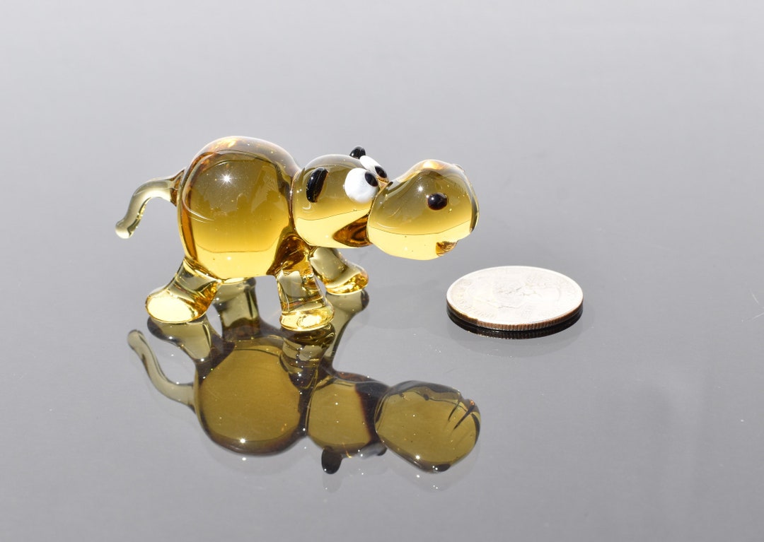 Glass Hippo Figurine: Hand-blown Whimsical Sculpture - Etsy