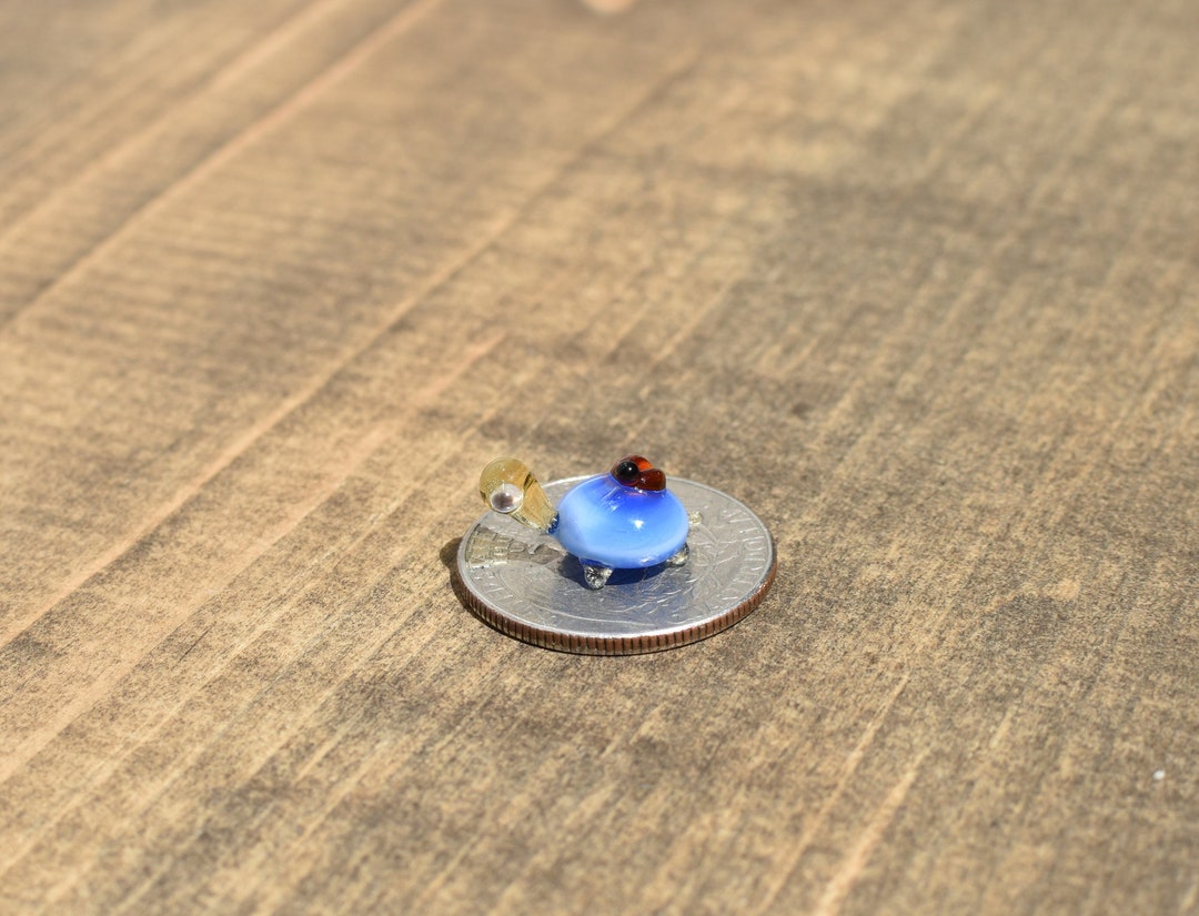Worlds Smallest Glass Turtle, Whimsical, Lamp Work Miniature Character ...