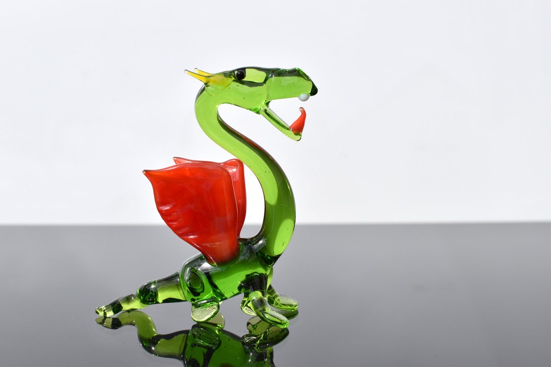 Gorgeous Glass Green Dragon. Detailed Figurine With a Lot of - Etsy
