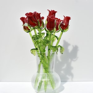 Beautiful Red Glass Rose Flower. Excellent Addition to Your Glass ...