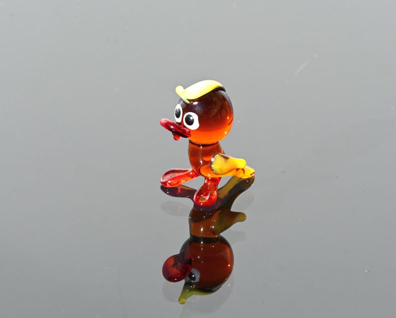 Mini Glass Duck - Mini Duck - Hand Blown Glass Animals - Tiny Miniature ...