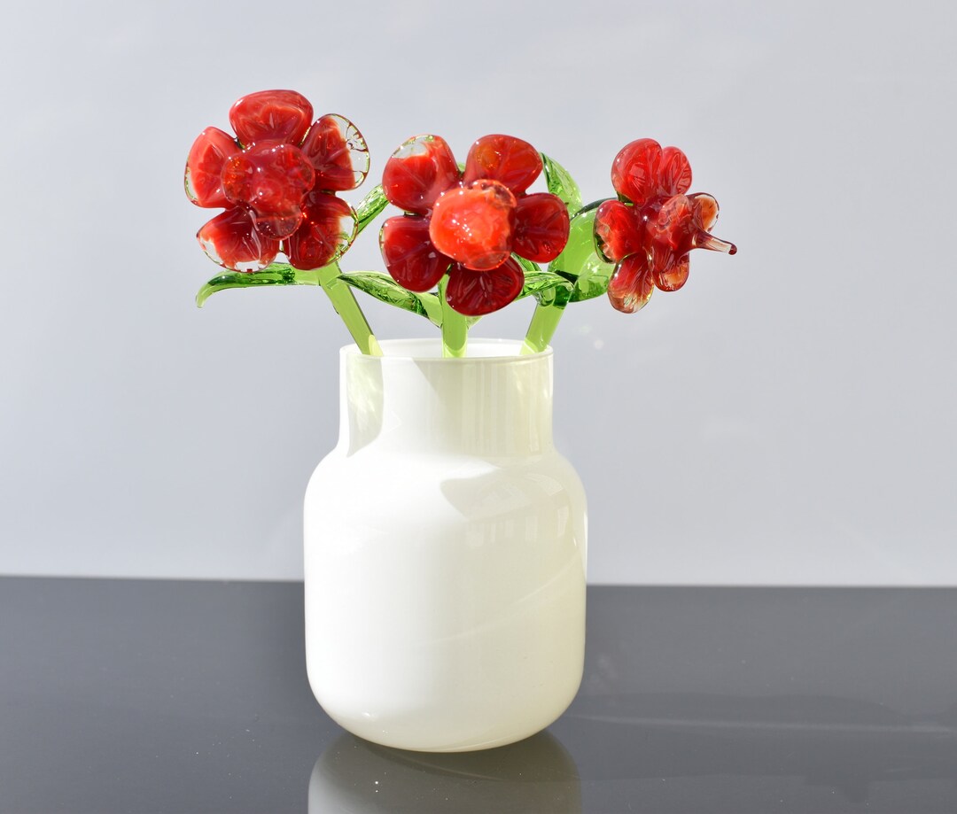 Beautiful Glass Red Flower. Excellent Addition to Your Glass Collection ...