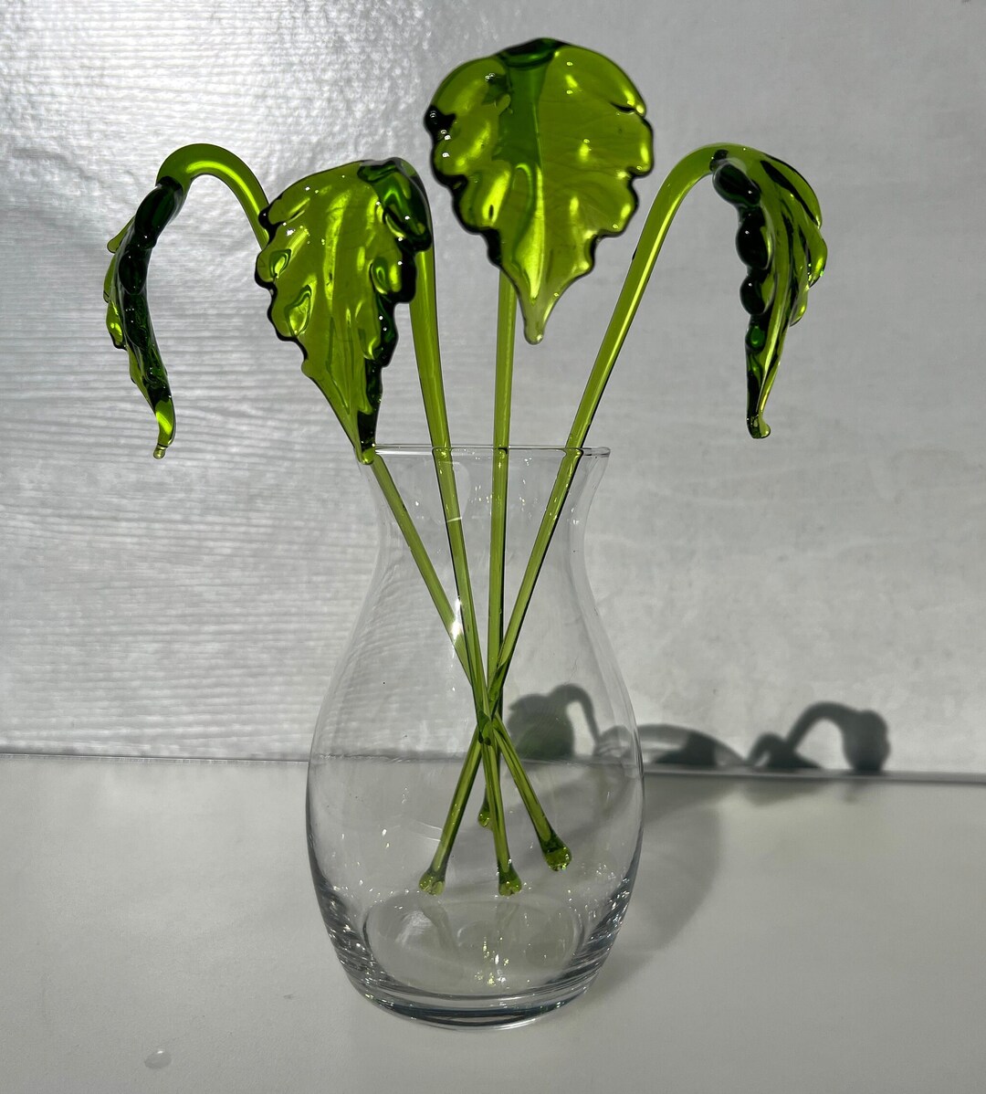 Glass Flower Leaf. Excellent Addition to You Decor and Flower ...