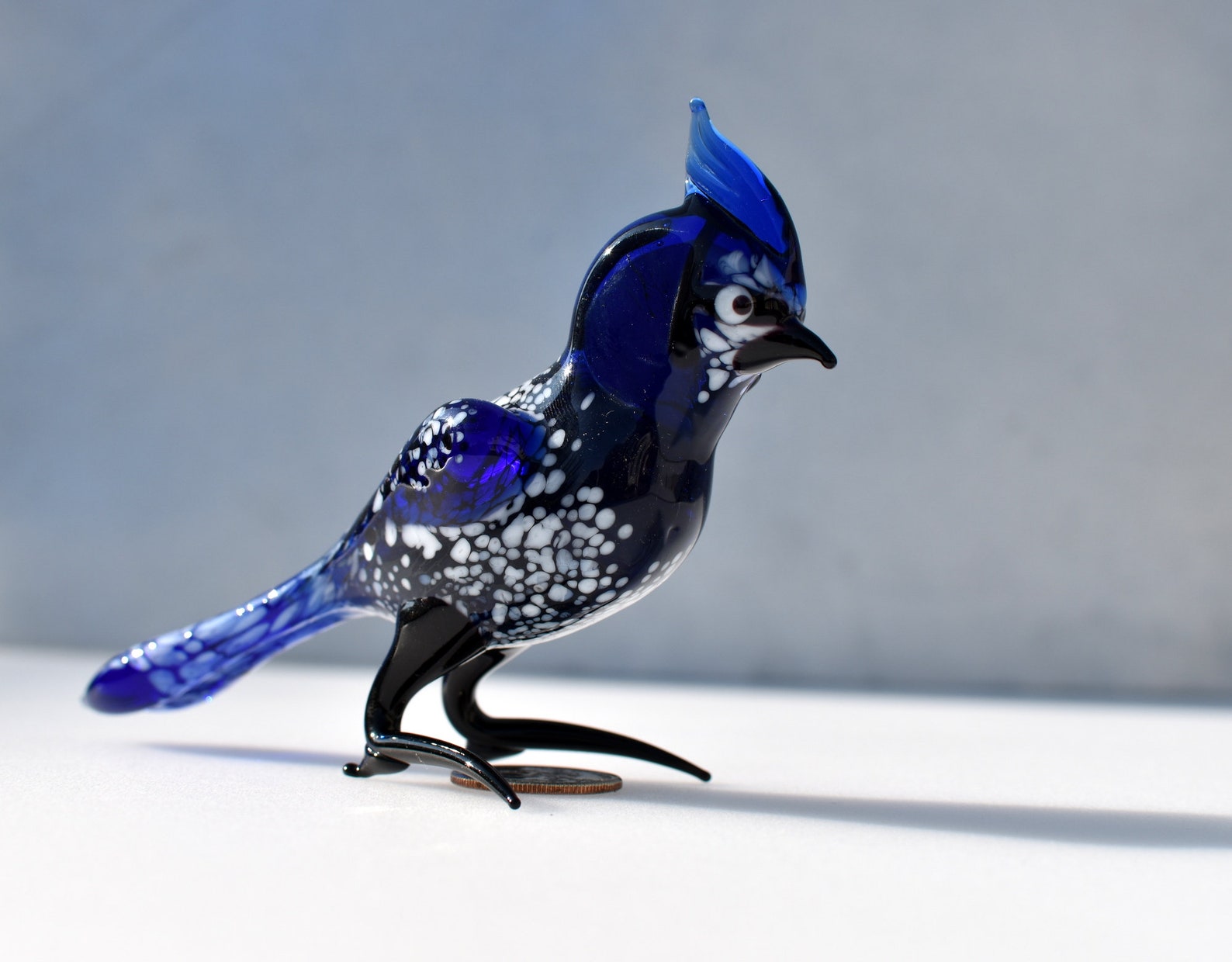 Glass Blue Bird. Detailed Figurine With a Lot of Character and - Etsy