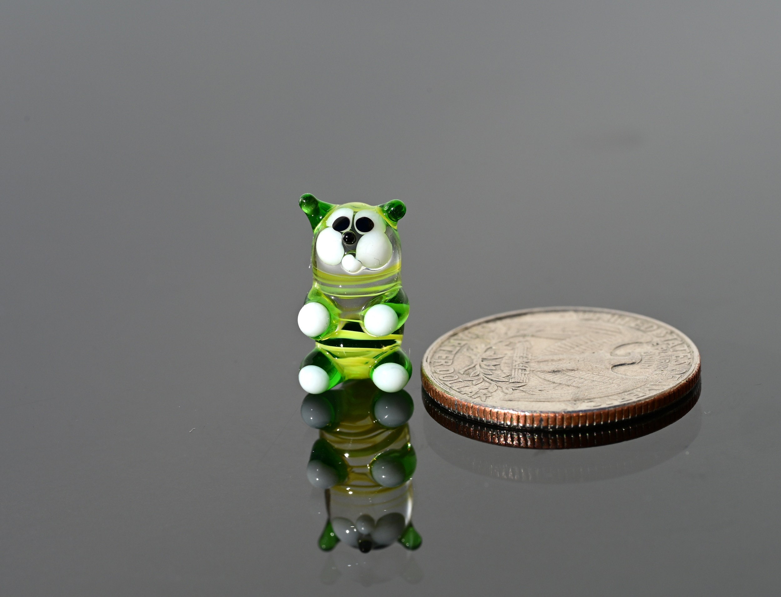 Green Glass Cat Figurine, Cat Figure, Glass Cat, Cat Art, Mini Glass ...