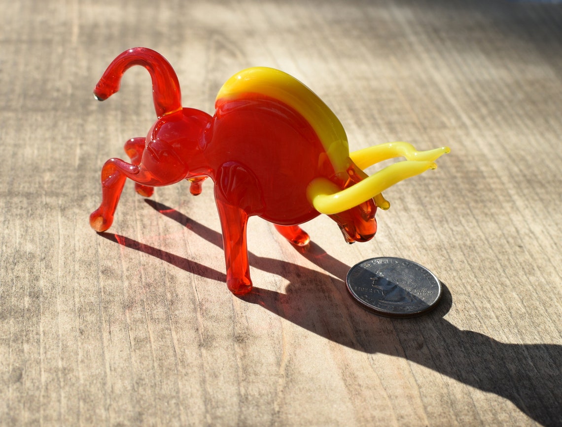 Elegant Glass Red Bull. Detailed Figurine With a Lot of - Etsy