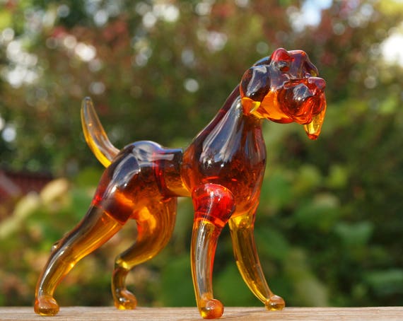 Color Glass Labrador Figurine.Dog Figurine Glass.Figure miniature.glass ...