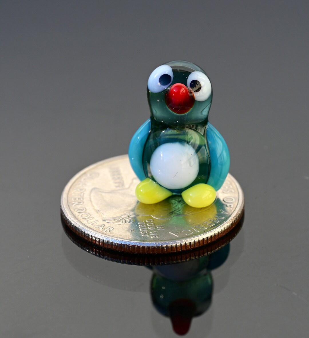 Handmade Tiny Glass Penguin Figurine: Whimsical Collectible Sculpture ...