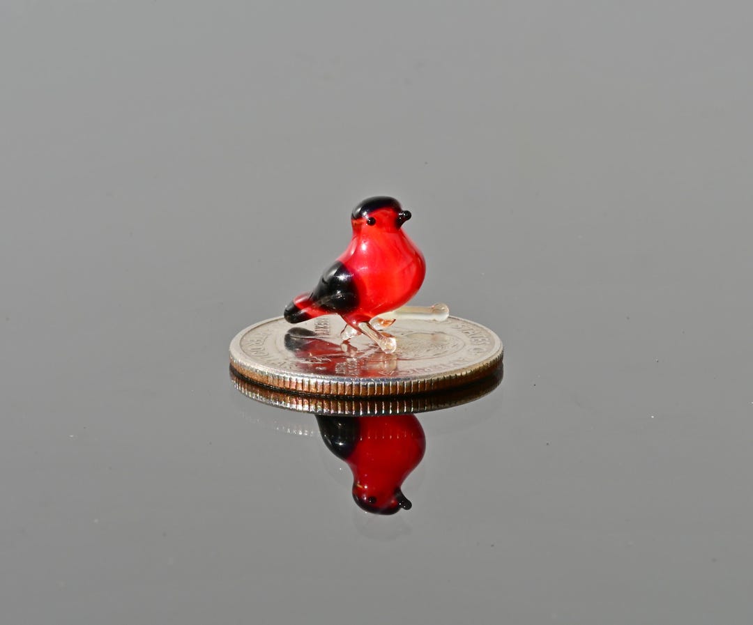 World's Smallest Tiny Summer Tanager Glass Bird, Lamp Work Miniature ...