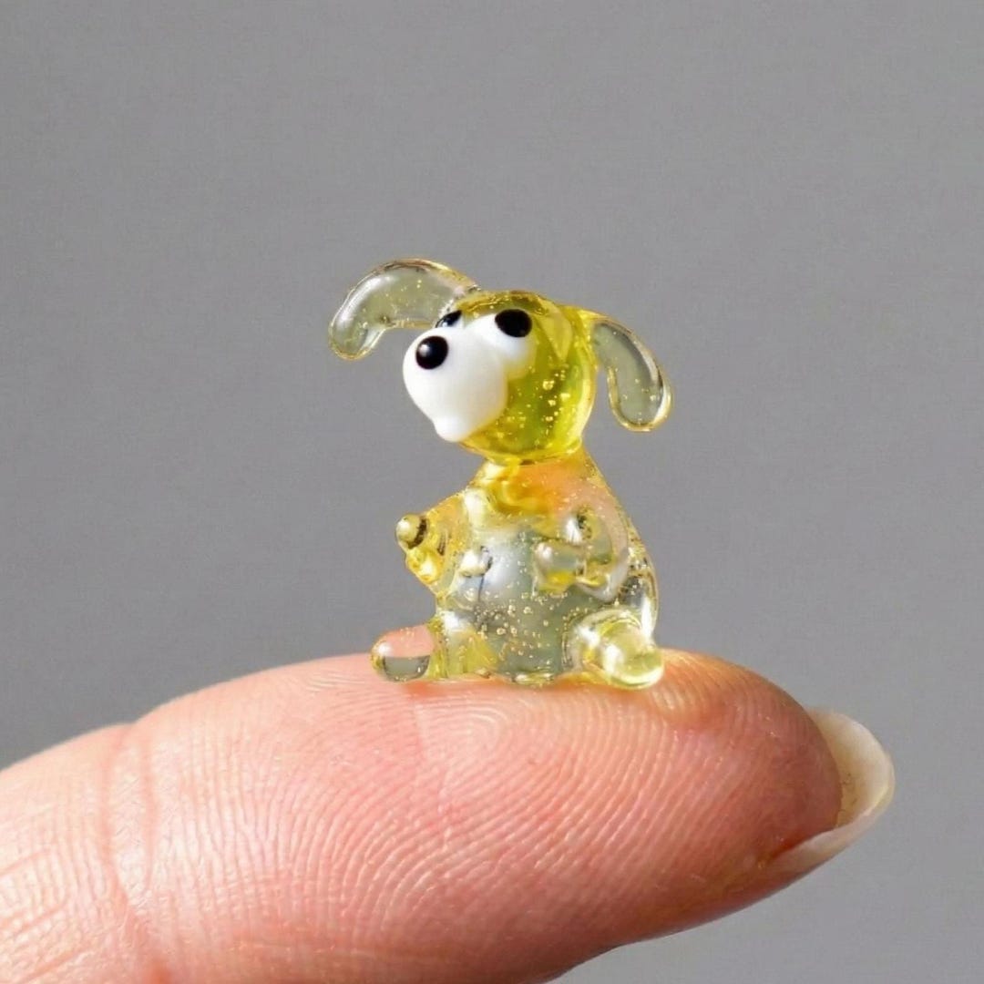 Mini Dog Figurine, Tiny Glass Animals, Puppy Dog Figurine, Dog ...