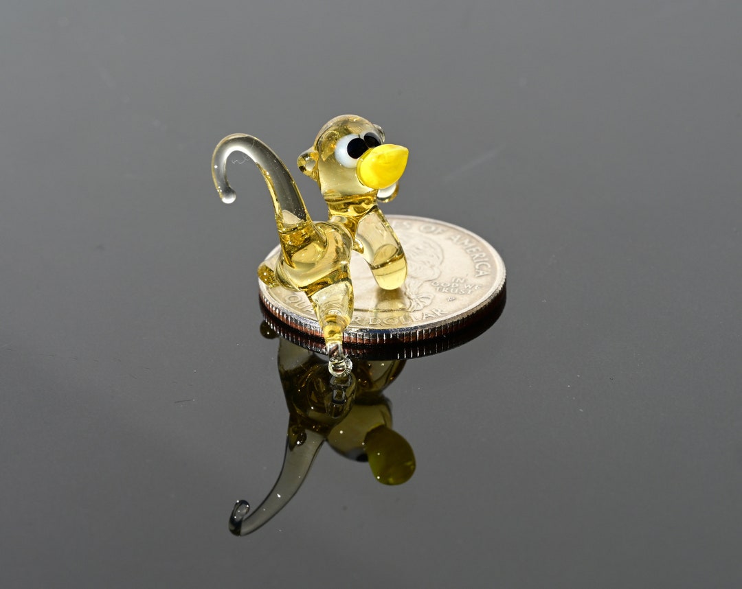 Cute Glass Miniature Monkey, Whimsical, Lamp Work Miniature Character ...