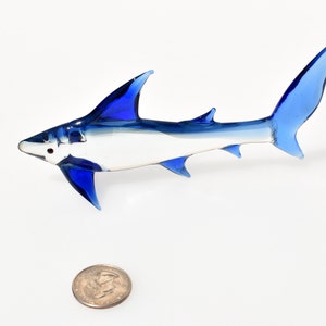 Vicious Looking Glass Blue Shark Statue. Detailed Figurine With a Lot ...