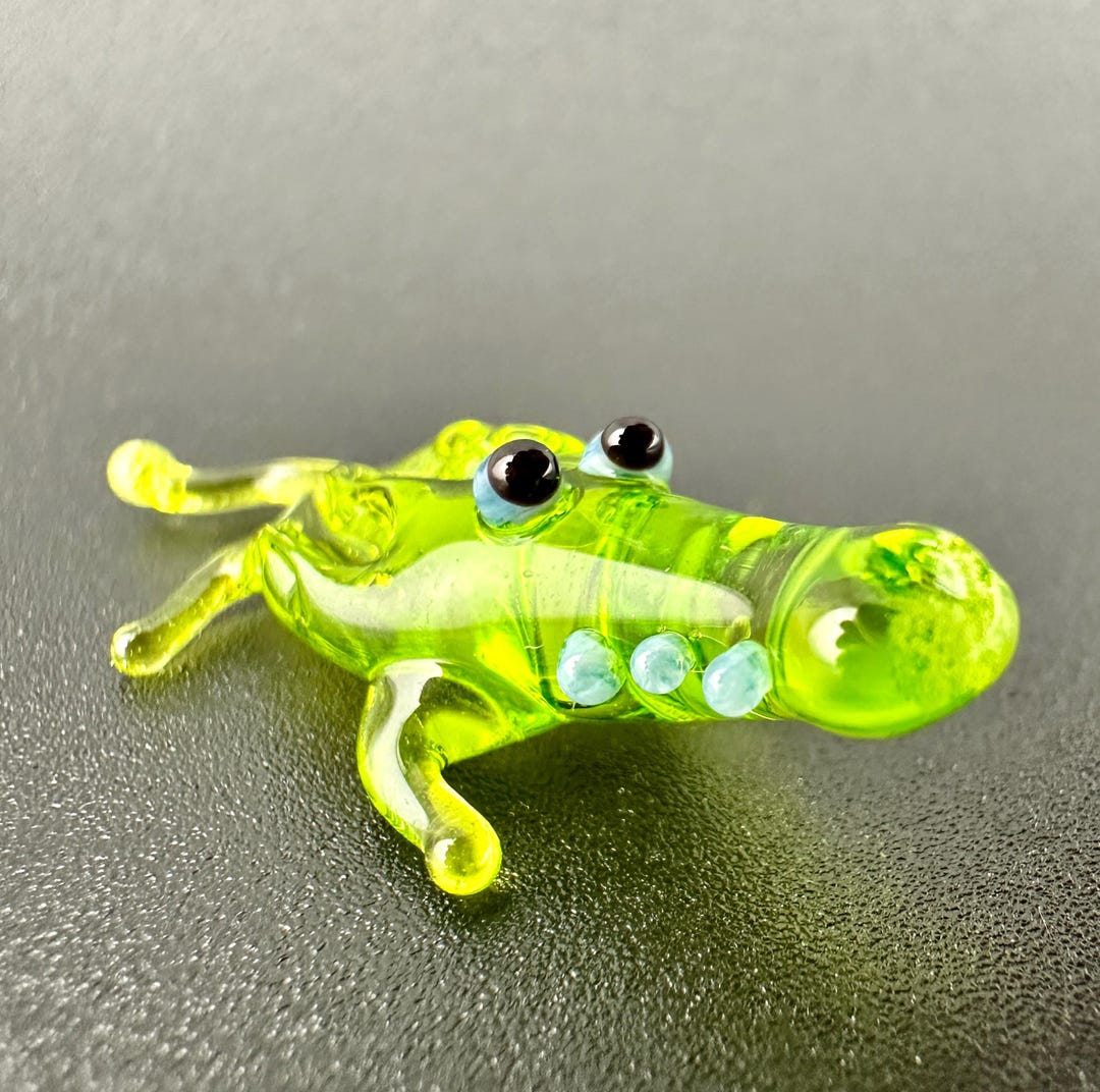 Handmade Glass Alligator | Tiny Desk Guardian Gift | Unique Reptile Art ...