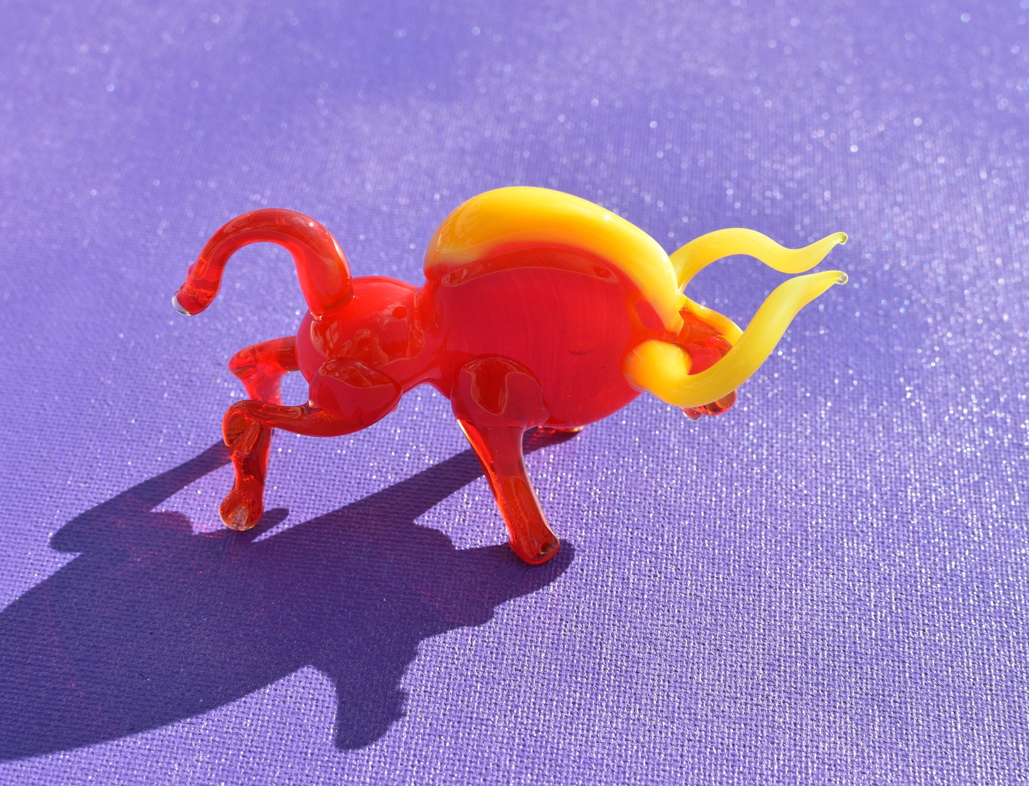 Elegant Glass Red Bull. Detailed Figurine With a Lot of - Etsy