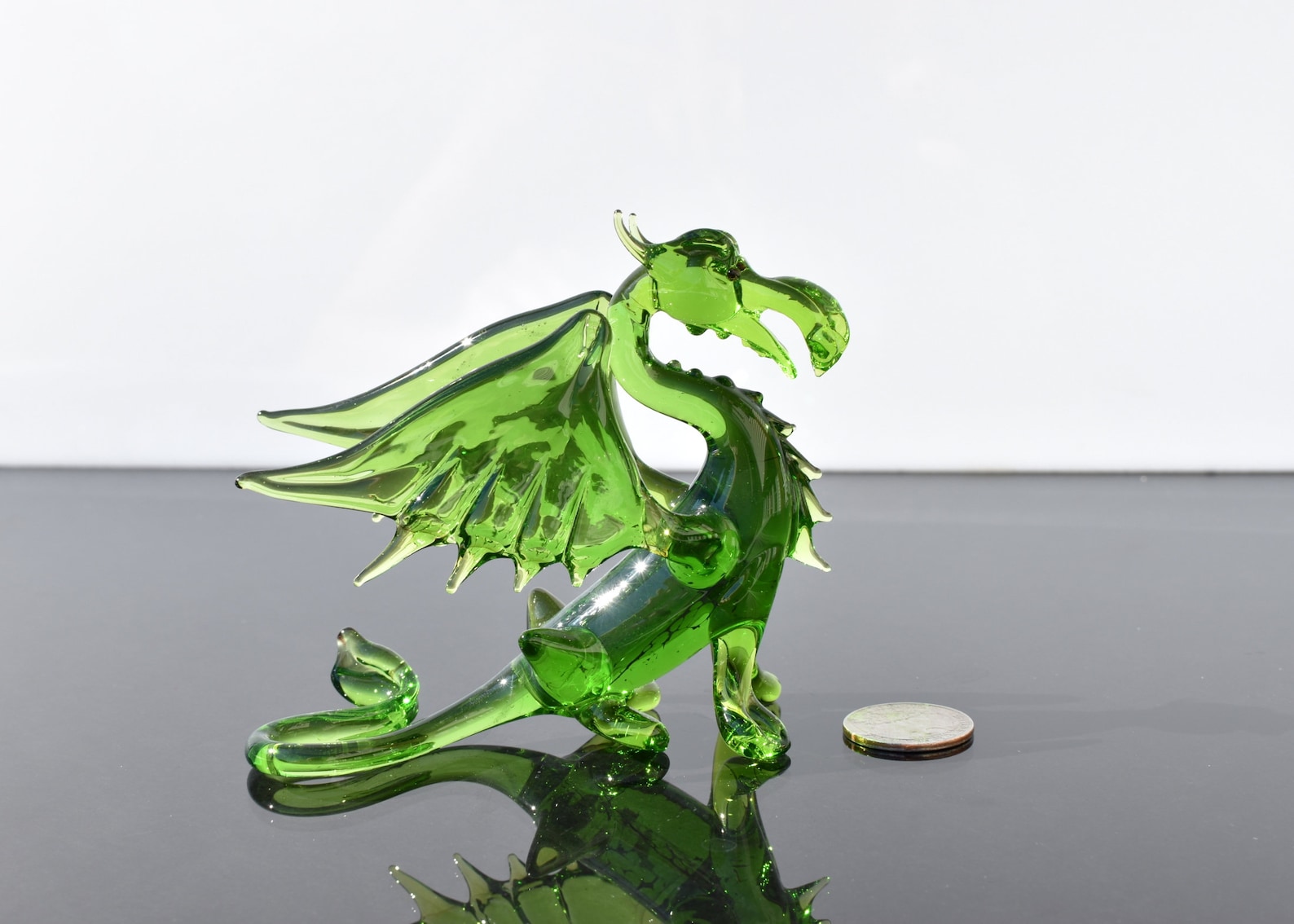 Gorgeous Glass Green Dragon. Detailed Figurine With a Lot of - Etsy
