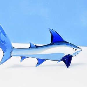 Vicious Looking Glass Blue Shark Statue. Detailed Figurine With a Lot ...