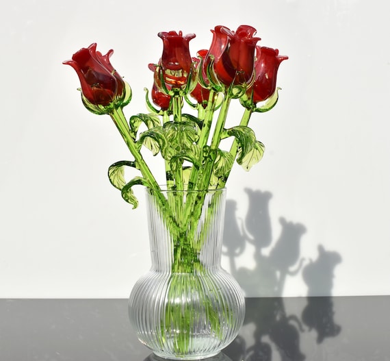 Beautiful Red Glass Rose Flower. Excellent Addition to Your - Etsy