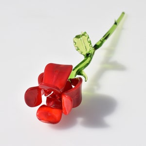 Glass Red Rose Flower. Excellent Addition to Your Glass Collection ...