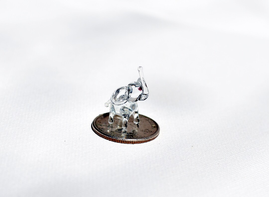 World Smallest Tiny Glass Elephant, Whimsical, Lamp Work Miniature ...