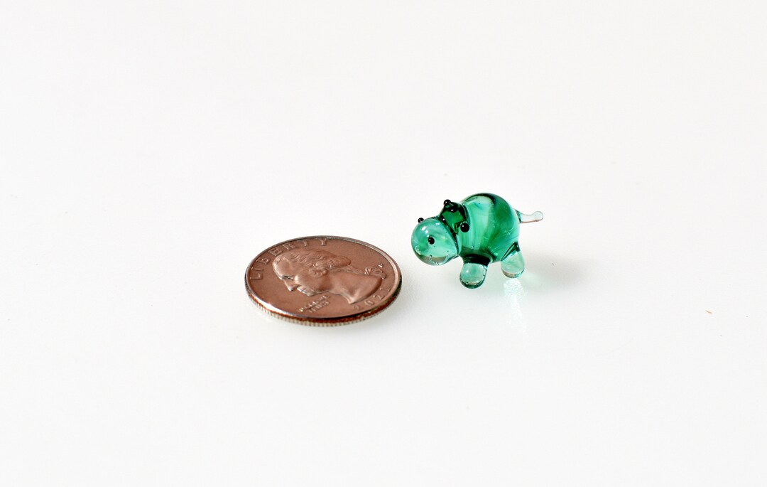 World's Smallest Transparent Green Glass Hippopotamus, Whimsical, Lamp ...