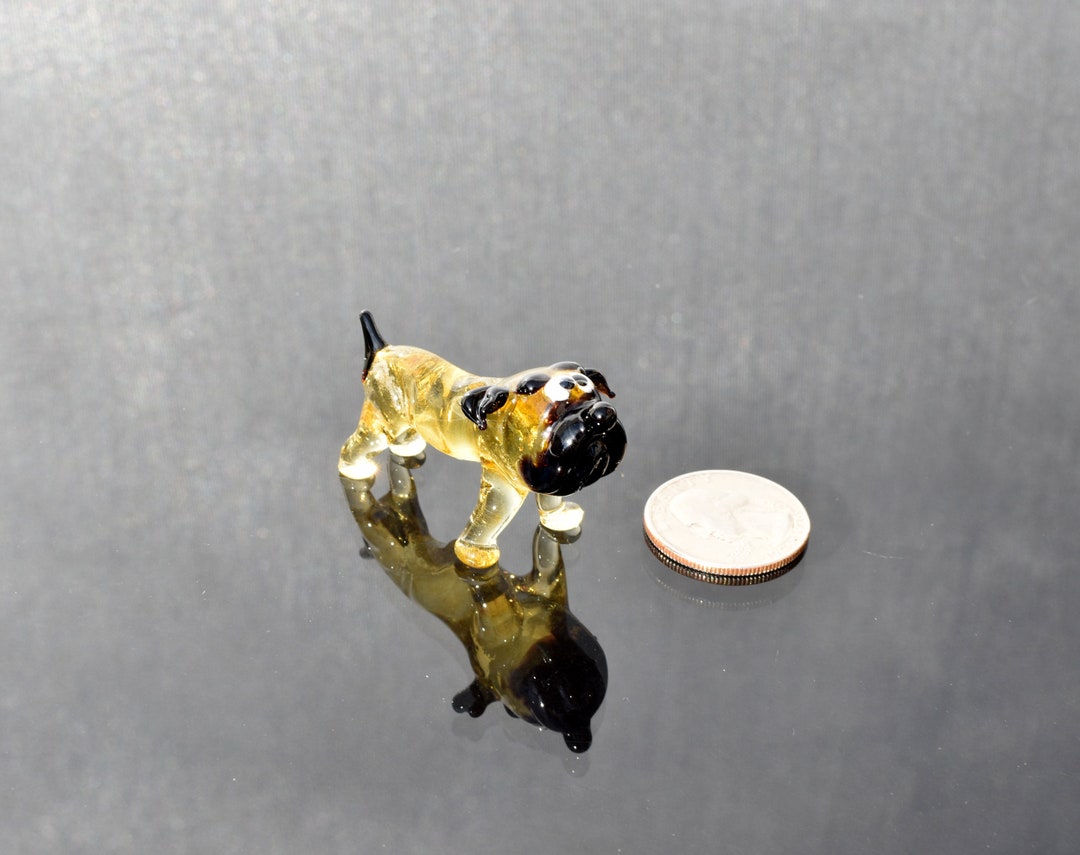 Handmade Glass Bulldog Figurine: Whimsical Art Glass Sculpture - Etsy UK