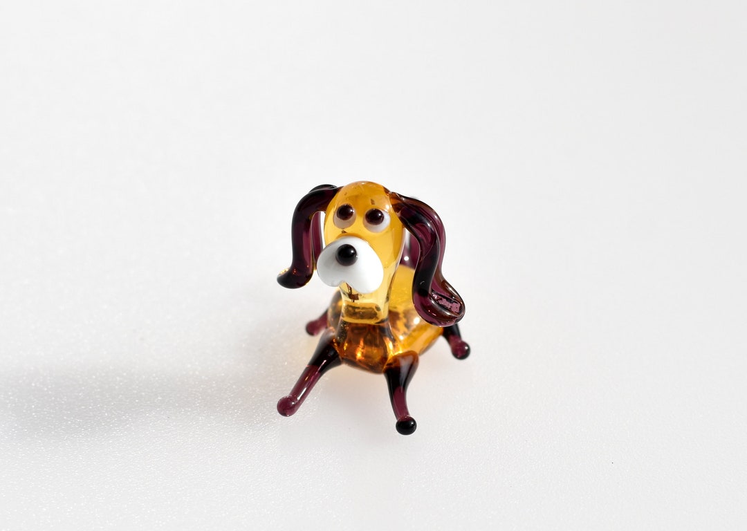 Cute Tiny Glass Dog. Whimsical Figurine With a Lot of Character and ...