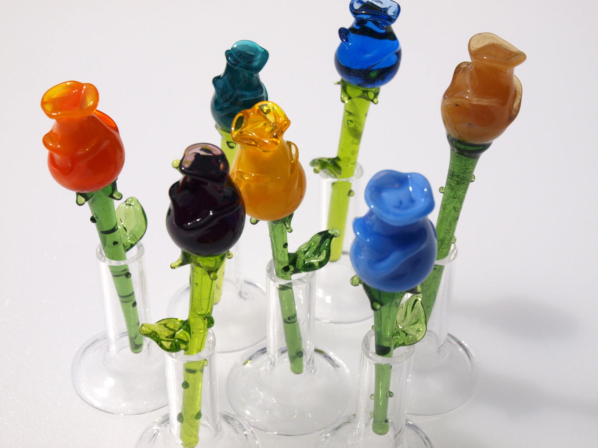 Miniature glass rose in a vase. Excellent addition to your | Etsy